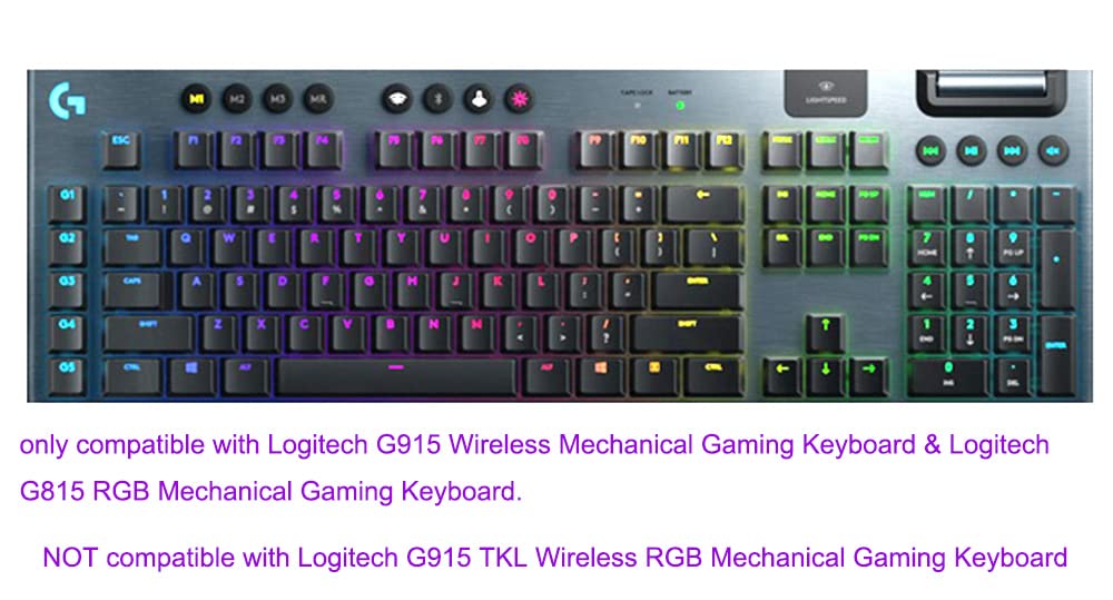 JuYuish Silicone Clear Keyboard Cover Skin Protector Compatible with Logitech G915 Wireless Mechanical Gaming Keyboard & Logitech G815 RGB Mechanical Gaming Keyboard (NOT for Other Desktop Keyboards)