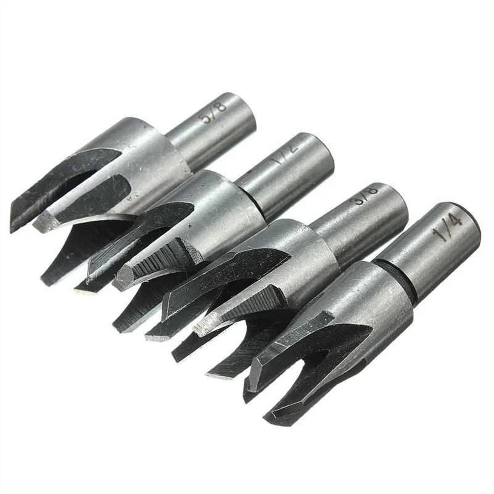 WQZCW 8Pcs 5/8" 1/2" 3/8" 1/4" Carbon Steel Wood Plug Hole Cutter Drill Bit Set 10MM Shank 6/10/13/16mm Wood Drill Bits (Color : 8Pcs)