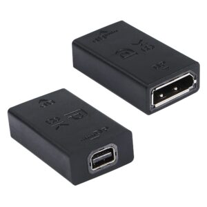 cerrxian 8k mini displayport to displayport converter adapter,mini dp female to dp female 1.4 video extension converter support 8k@60hz,4k@144hz,2k@165hz(2-pack)