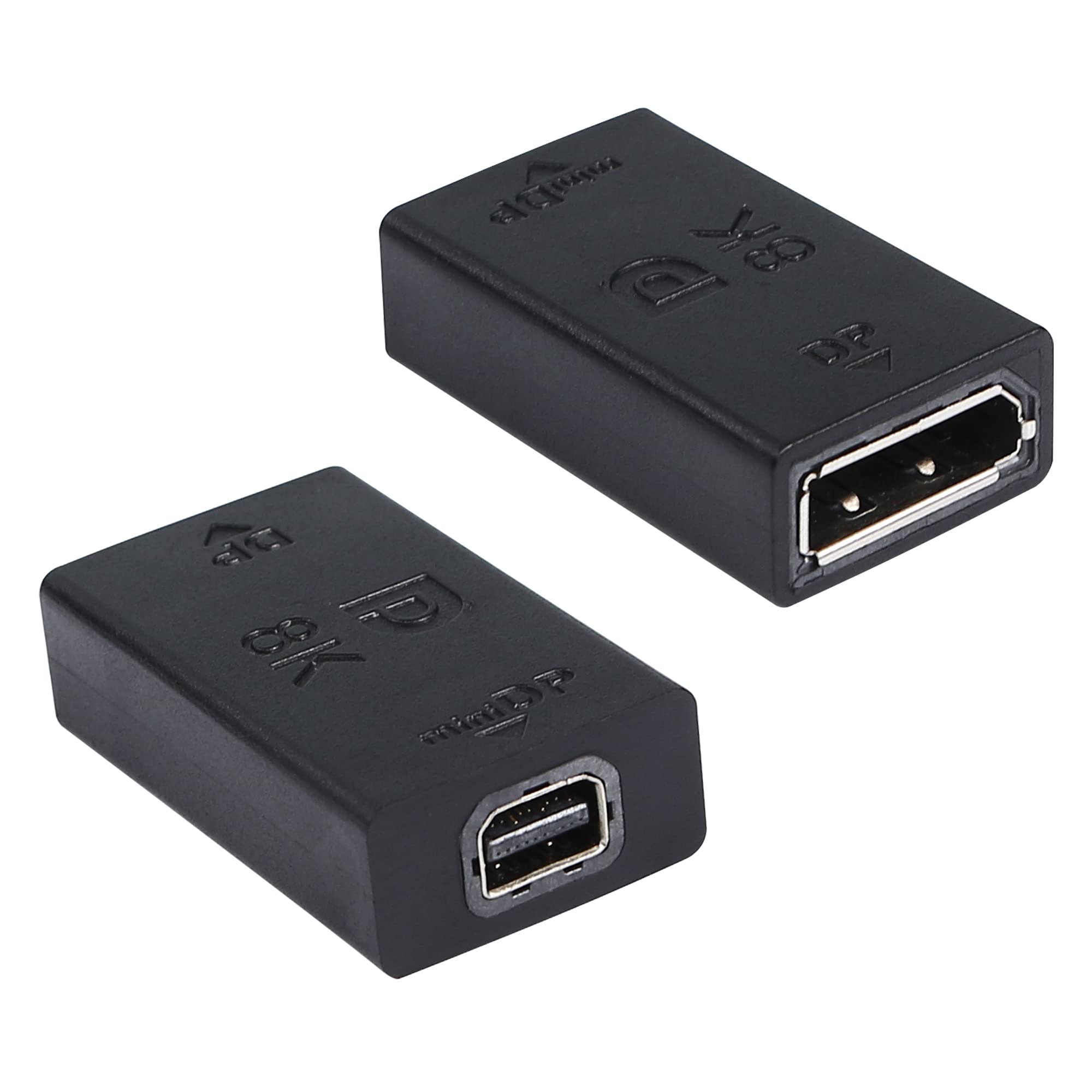 CERRXIAN 8K Mini Displayport to Displayport Converter Adapter,Mini DP Female to DP Female 1.4 Video Extension Converter Support 8K@60Hz,4K@144Hz,2K@165Hz(2-Pack)