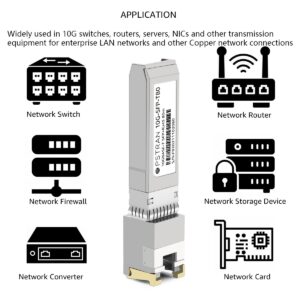 OPSTRAN 10GBASE-T SFP+ RJ45 Copper Transceiver Module Compatible with HPE Aruba ProCurve JL563B 10G SFP+ 80m Cat6a/7