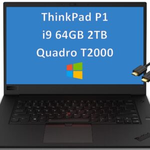 2021 Lenovo Thinkpad P1 Gen 3 15.6 FHD Mobile Workstation Laptop (Intel 8-Core i9-10885H, 64GB RAM, 2TB PCIe SSD, Quadro T2000 Graphics) Backlit , Thunderbolt, Fingerprint, Windows 10 Pro (Renewed)