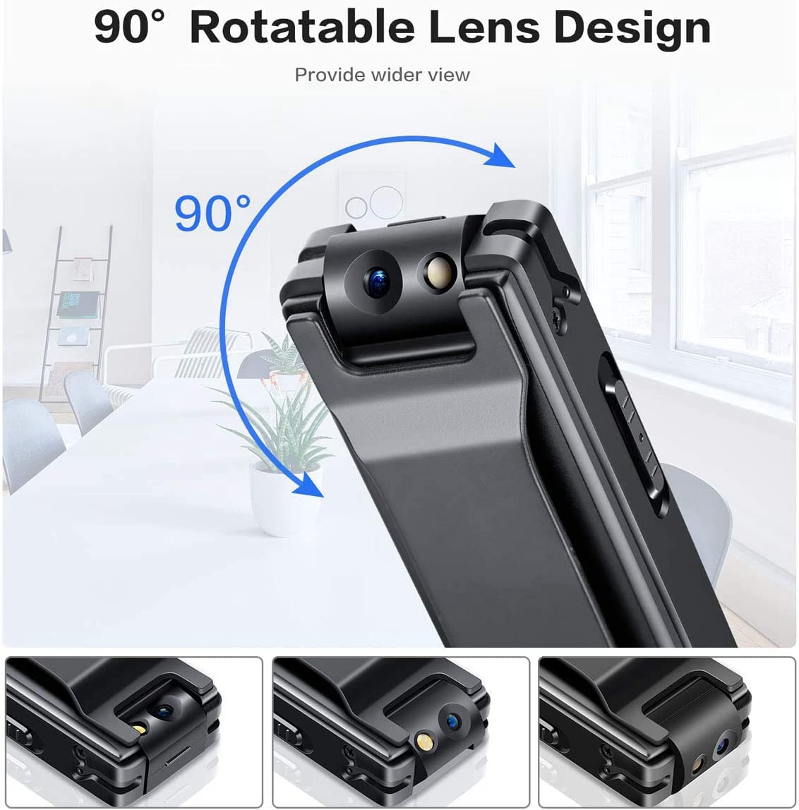 1080P Wearable Body Mounted Camera,Mini Pocket Video Recorder with Metal Body/Auxiliary Light/Motion Detection, Small Camcorder for Law Enforcement (with 32gb Card,Non-WiFi)