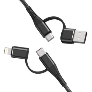 iphone 15 charging cable 10ft 2pack,usb c to usb c 60w 4-in-1 fast charger cord for iphone 15/14/13/12,for ipad pro/mini/air,macbook pro,samsung galaxy(black)