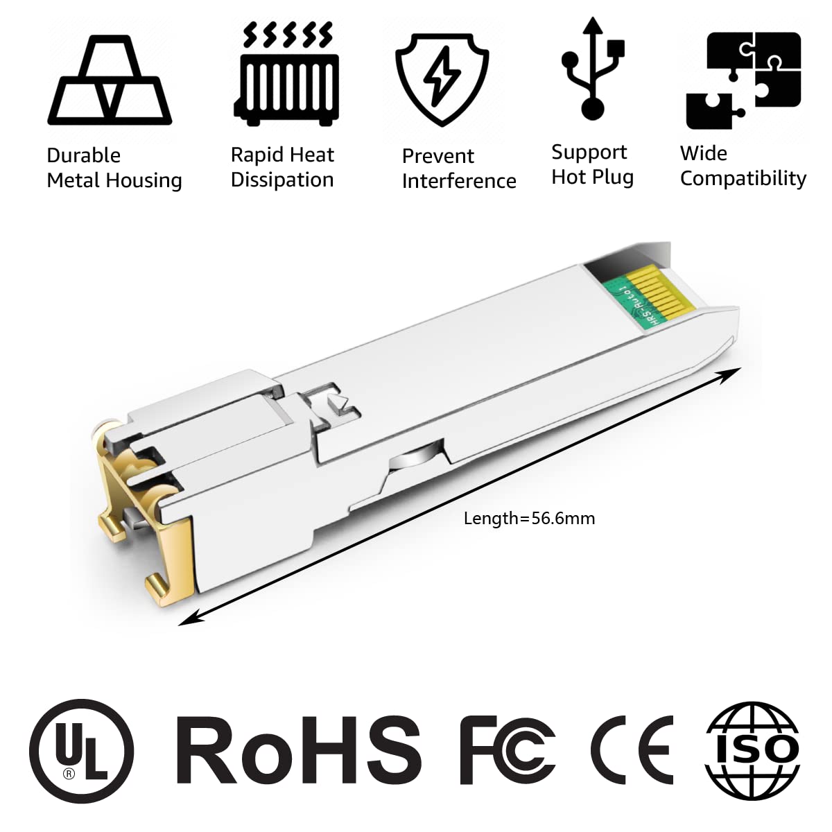 OPSTRAN 10GBASE-T SFP+ RJ45 Copper Transceiver Module Compatible with HPE Aruba ProCurve JL563A 10G SFP+ 30m Cat6a/7