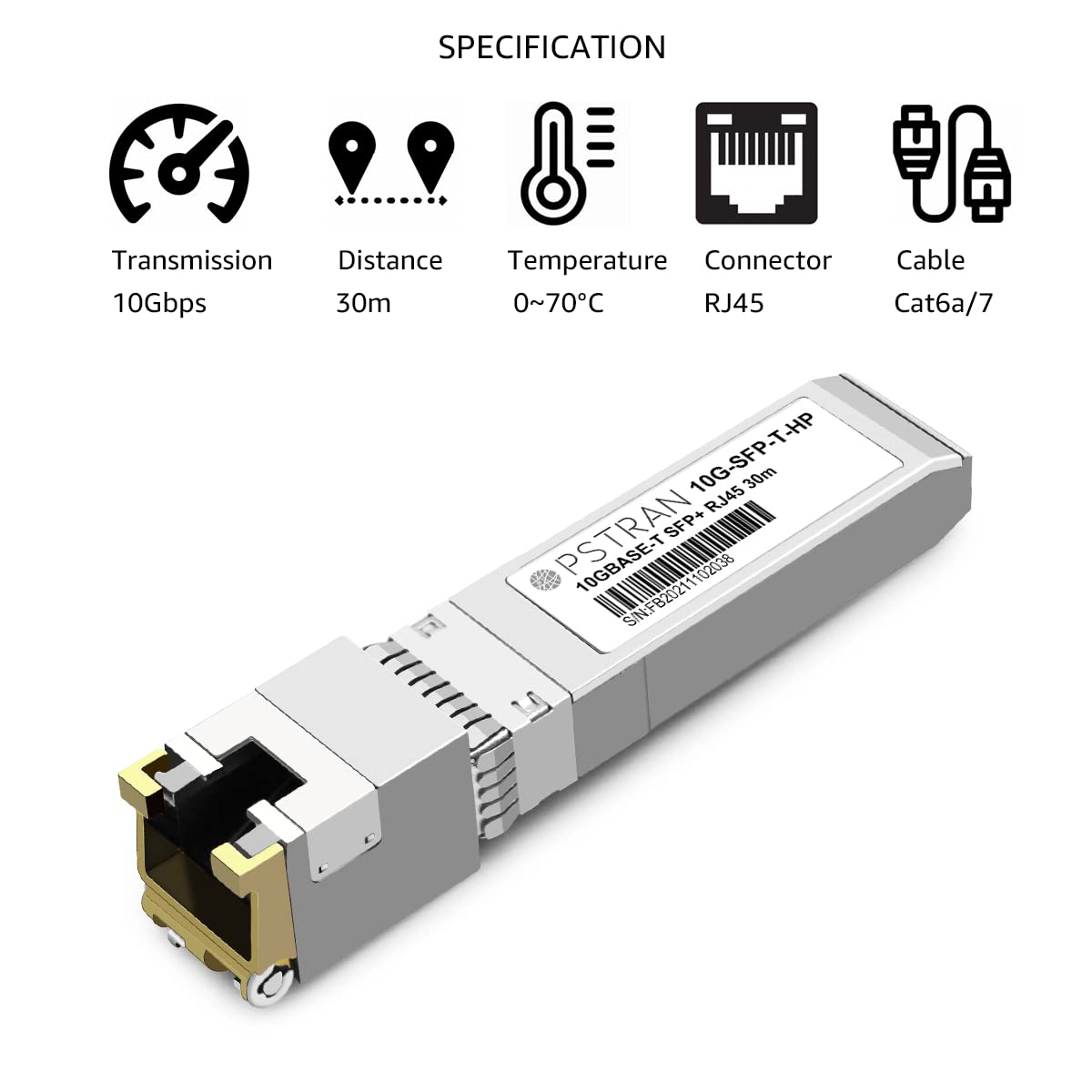 OPSTRAN 10GBASE-T SFP+ RJ45 Copper Transceiver Module Compatible with HPE Aruba ProCurve JL563A 10G SFP+ 30m Cat6a/7