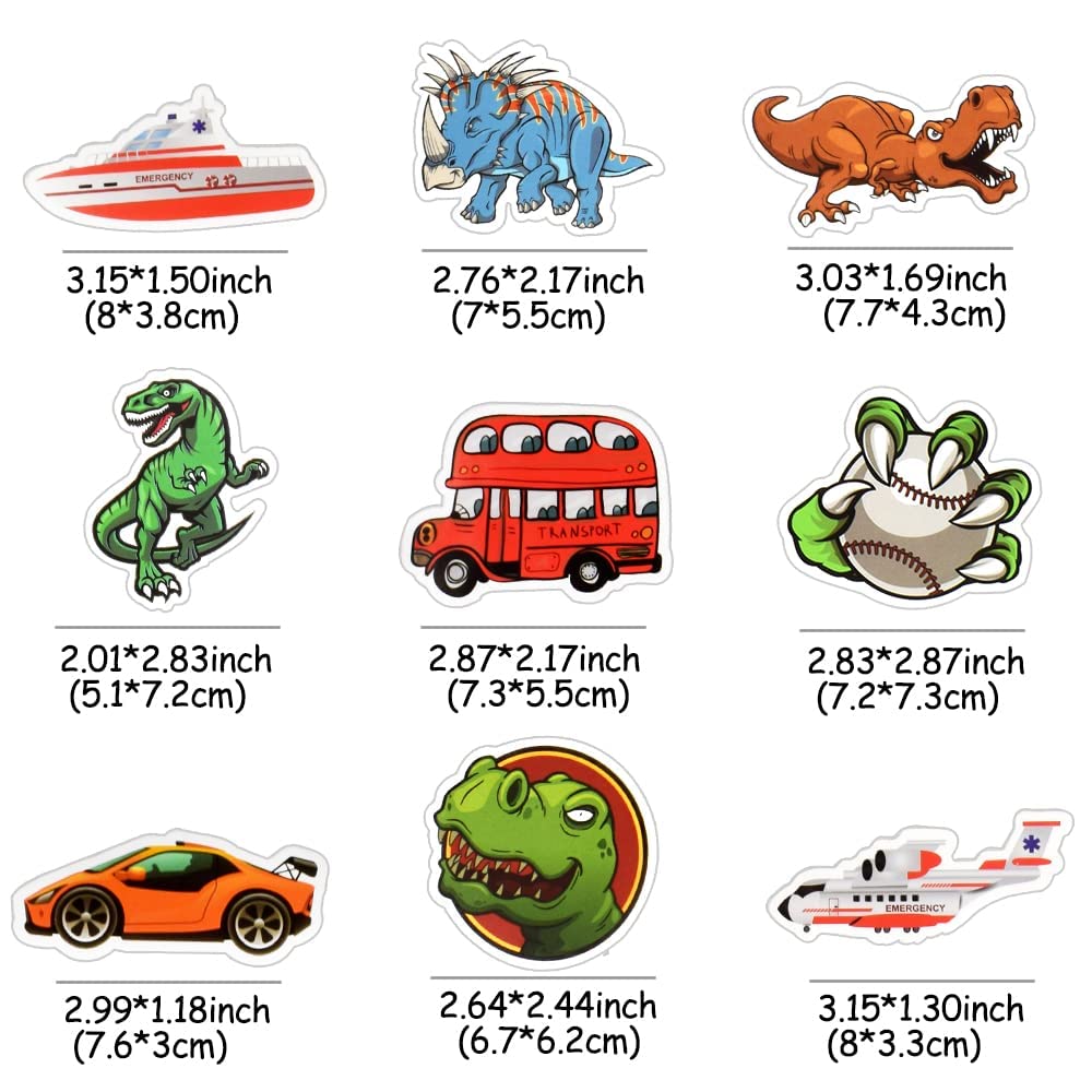 100pcs Stickers for Boys&Girls Kids Cute Dinosaur Stickers Easter Baskets for Kids Truck Stickers for Water Bottles Boys&&Girl Vinyl Stickers Bulk