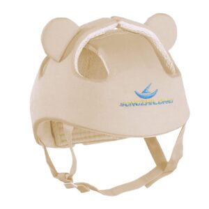 Ocanoiy Baby Infant Toddler Helmet Safety Headguard Head Protective Cushion Cute Children Adjustable Safety Helmet Hat Harnesses Cap Kid Child Crawl Walk Playing (Beige)