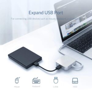 WPYYI USB Type-C to HDMI-Compatible VGA Audio USB3.0 Adapter Docking Station for MacBook Type C USB 3.0 HUB