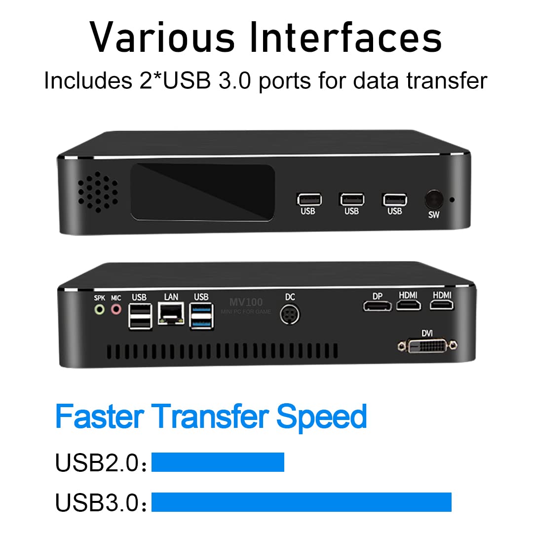 msecore Micro Computer Server, Mini Desktop PC with Xeon E3-1231V3, GeForce GTX1650 4G, 16G RAM| 512G SSD, 4K, DisplayPort, HDMI, WiFi, Bluetooth, Multi-Screen Display, Win11 Pro