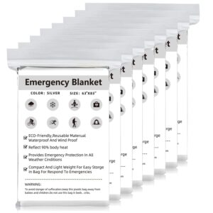 colstaror oversized survival blankets for first aid kit outdoor gear emergency trauma bag for camping hunting hiking home car earthquake adventures(silver, 8)