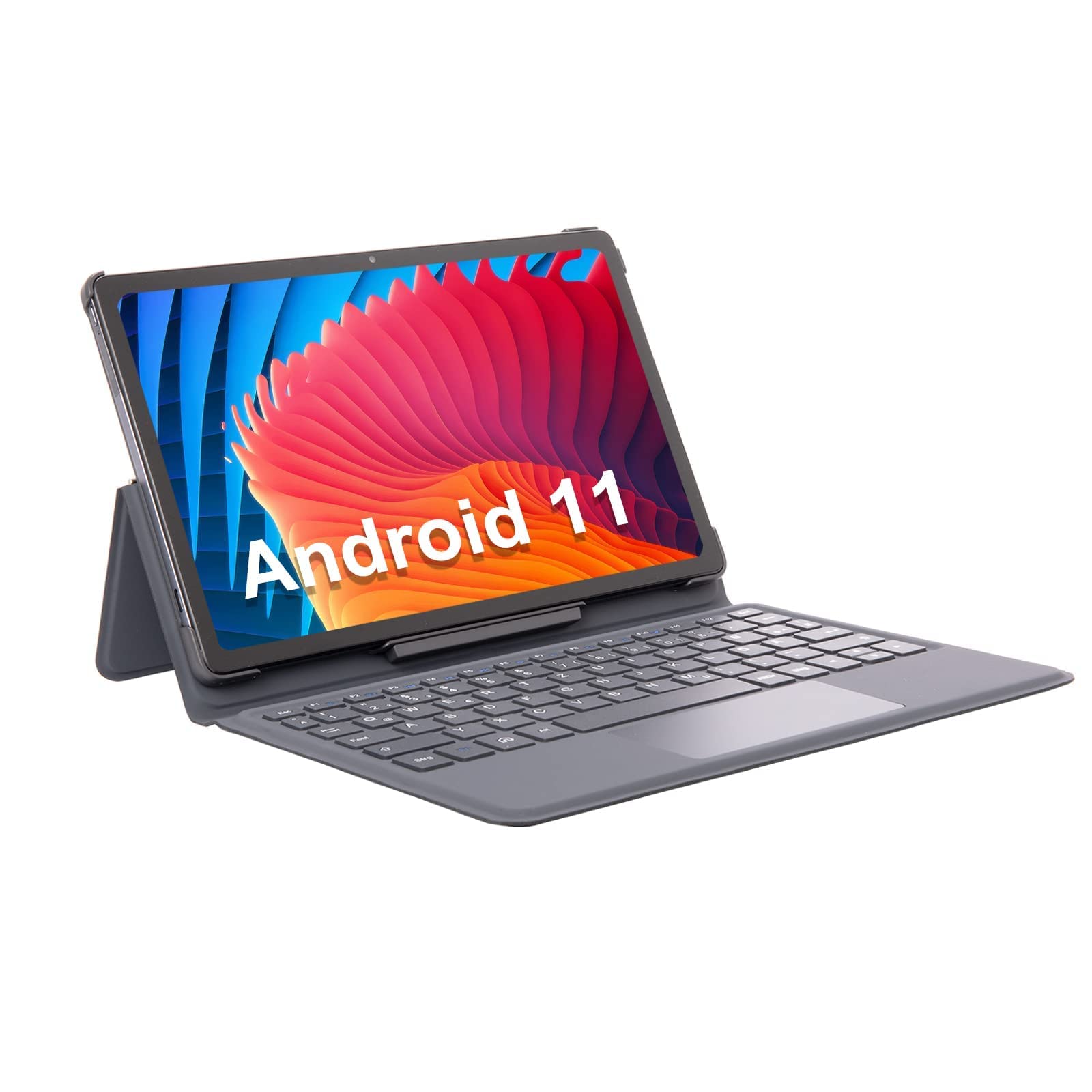 10.36" 2K Display Android 11 Tablet with docking keyboard,Dual 4G LTE Cellular,Octa core 1.8GHz, 2000x1200,4GB+64GB,5MP+13MP Dual Cameras,Four Speakers,WiFi,GPS,FM,Bluetooth,6000mAh Battery,Azeyou T20