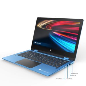 Gateway 11.6" 2-in-1 Touchscreen Laptop Computer, Blue, Intel Celeron N4020 Up to 2.8GHz, 4GB DDR4 RAM, 64GB eMMC, Windows 10 S, Office 365 Personal 1-Year, BROAGE 64GB Flash Stylus,GWTC116