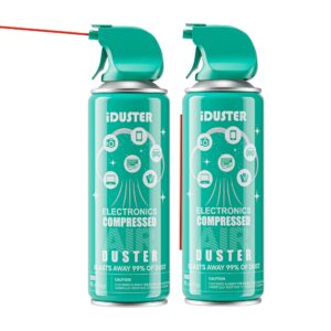 iduster compressed canned air duster 152a - computer keyboard cleaner air spray, 2 count