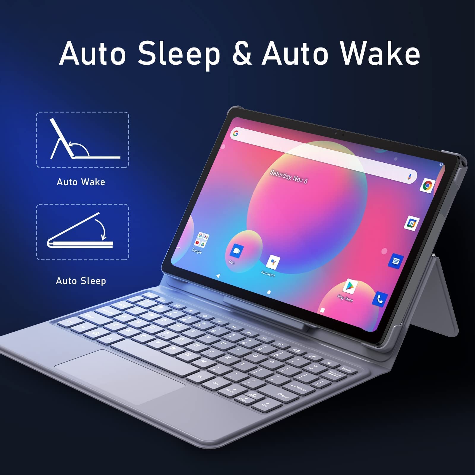 10.36" 2K Display Android 11 Tablet with docking keyboard,Dual 4G LTE Cellular,Octa core 1.8GHz, 2000x1200,4GB+64GB,5MP+13MP Dual Cameras,Four Speakers,WiFi,GPS,FM,Bluetooth,6000mAh Battery,Azeyou T20