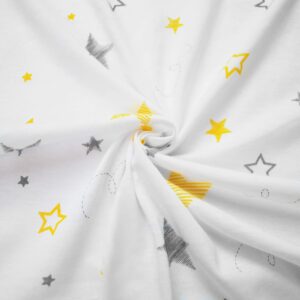 American Baby Company Printed 100% Cotton Knit Fitted Contoured Changing Table Pad Cover - Compatible with Mika Micky Bassinet, Golden Yellow Stars, for Boys and Girls