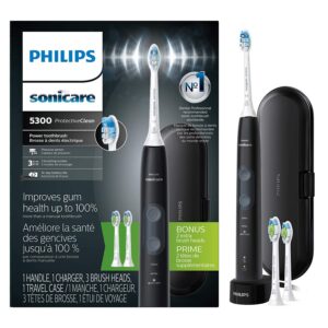 philips sonicare protectiveclean 5300 rechargeable electric toothbrush - plaque control with pressure sensor, up to 2 weeks operating time