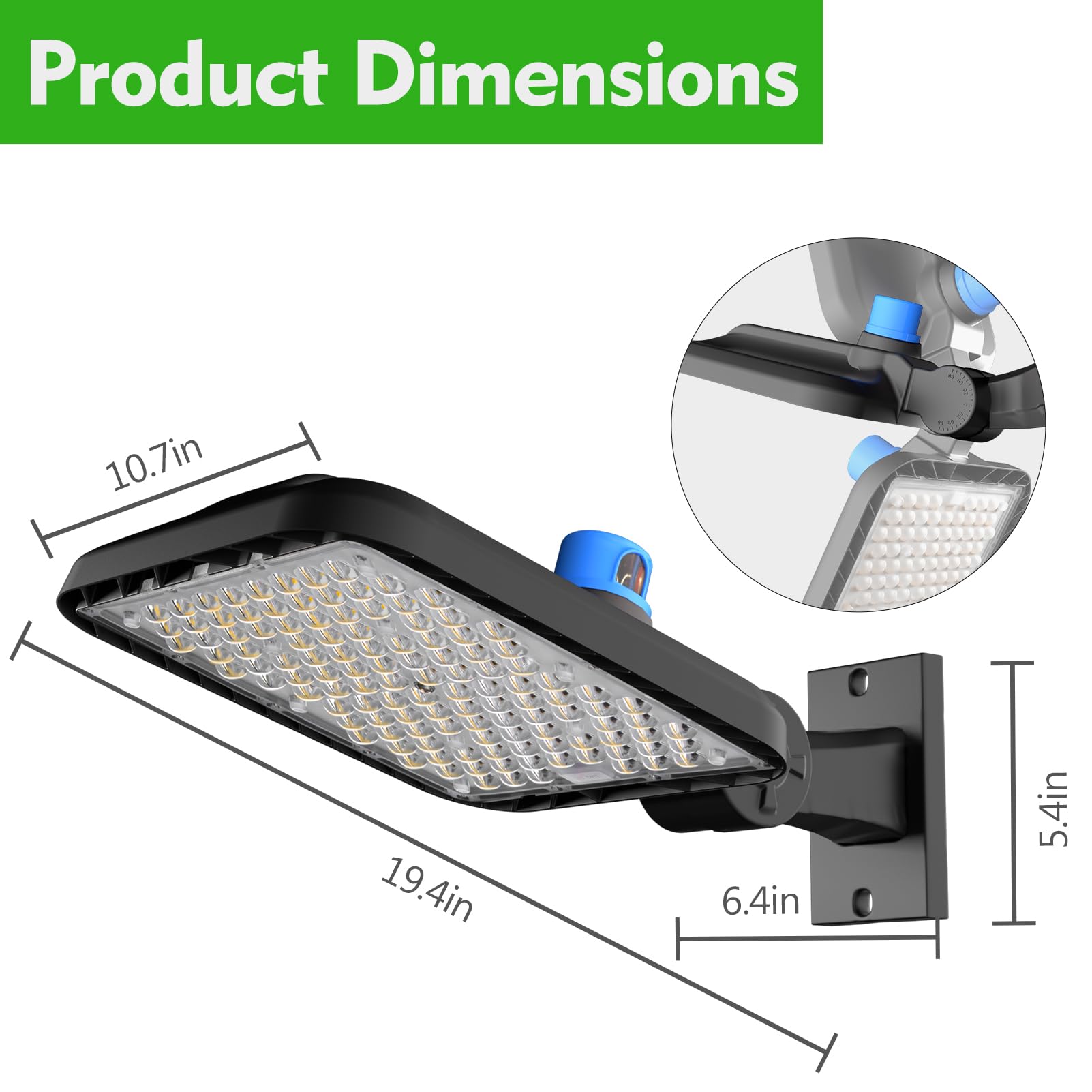 bulbeats 240W LED Parking Lot Light (36000LM Eqv 1000W HID/HPS) Arm Mount Led Parking Lot Lights Outdoor with Dusk to Dawn Photocell, IP65 Outdoor LED Pole Light-4Pack 5𝗬𝗿𝘀 𝗪𝗮𝗿𝗿𝗮𝗻𝘁𝘆