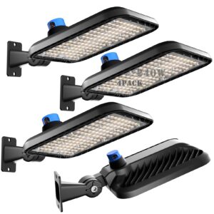 bulbeats 240w led parking lot light (36000lm eqv 1000w hid/hps) arm mount led parking lot lights outdoor with dusk to dawn photocell, ip65 outdoor led pole light-4pack 5𝗬𝗿𝘀 𝗪𝗮𝗿𝗿𝗮𝗻𝘁𝘆