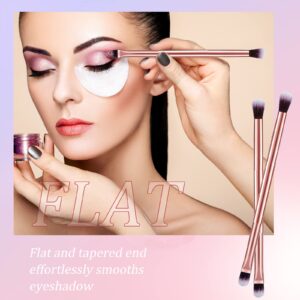 24 Pcs Eyeshadow Smudge Brush 2 in 1 Eyeshadow Brush 2 Double Ended Concealer Brush Under Eye Small Soft Firm Pointed Foundation Makeup Applicator for Blending Eye Shadow Liner (Rose Gold)