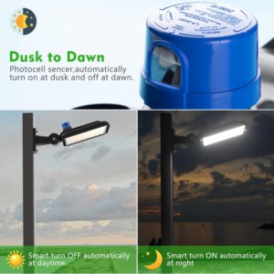 bulbeats 240W LED Parking Lot Light (36000LM Eqv 1000W HID/HPS) Arm Mount Led Parking Lot Lights Outdoor with Dusk to Dawn Photocell, IP65 Outdoor LED Pole Light-4Pack 5𝗬𝗿𝘀 𝗪𝗮𝗿𝗿𝗮𝗻𝘁𝘆