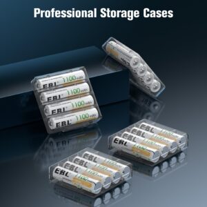 EBL 1100mAh NiMH AAA Rechargeable Batteries (16 Pack) and Rechargeable AA AAA Battery Charger with 2 USB Charging Ports