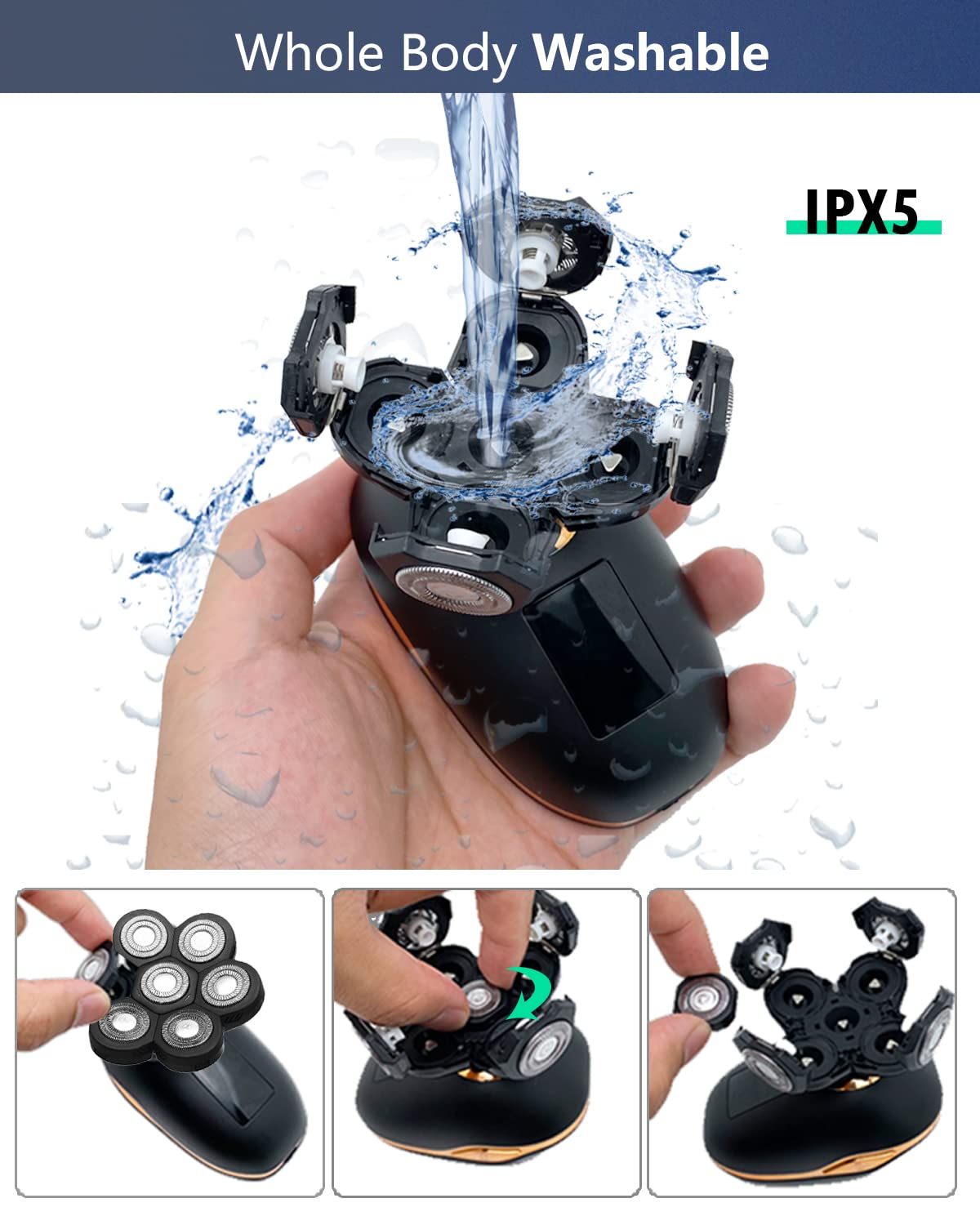 Amble 5-in-1 Electric Shavers Rotary Cutter Head - Accessories - 1 Cutter Head - Not Include Machine