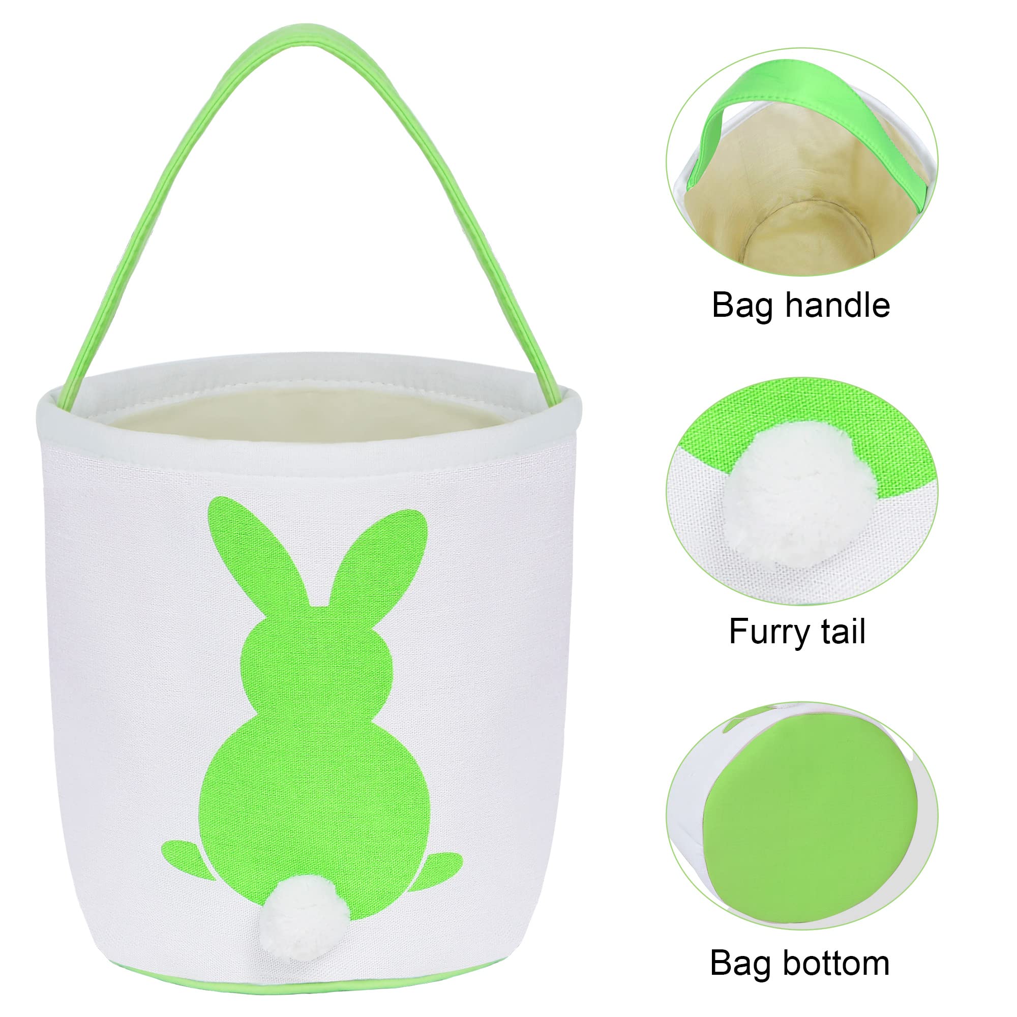 Easter Basket Plain Soft Cloth Bucket Bunny Egg Hunt Canvas Small Collapsible Cheap Bag Gift Bulk Empty