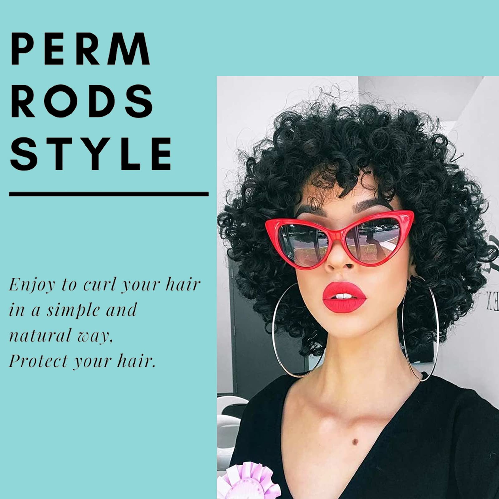 Perm Rods Jumbo, 36 pcs Extra Large Size Hair Rollers for Natural Hair Long Short Hair Styling Tool Hair Curlers