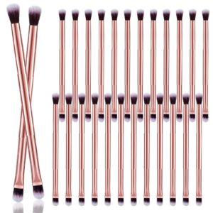 24 pcs eyeshadow smudge brush 2 in 1 eyeshadow brush 2 double ended concealer brush under eye small soft firm pointed foundation makeup applicator for blending eye shadow liner (rose gold)