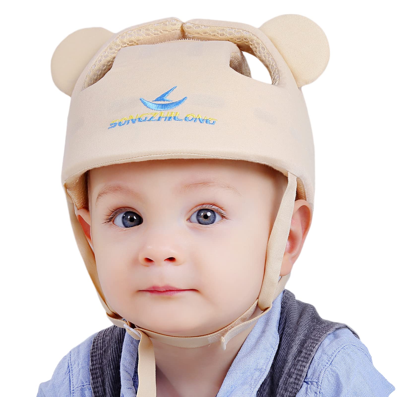 Ocanoiy Baby Infant Toddler Helmet Safety Headguard Head Protective Cushion Cute Children Adjustable Safety Helmet Hat Harnesses Cap Kid Child Crawl Walk Playing (Beige)