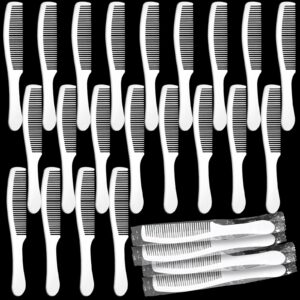 100 packs individually wrapped combs disposable combs in bulk plastic combs set hair combs for travel, hotel, shelter, homeless, nursing home, charity, church, 6.5 inch long (white)