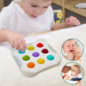 LiKee Fidget Popper Sensory Baby Toys for 10+ Months, Montessori Busy Toy for 1 2 3 Year Old Toddlers Push and Popping Bubbles Fine Motor Skill, Travel Toys for Kids Ages 1-3 Stress Relief (1 Piece)