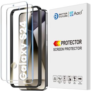 aacl [4-pack for samsung galaxy s24 plus screen protector film [not glass] bubble free galaxy s24 plus 5g hybrid film [fingerprint compatible][7h hybrid]