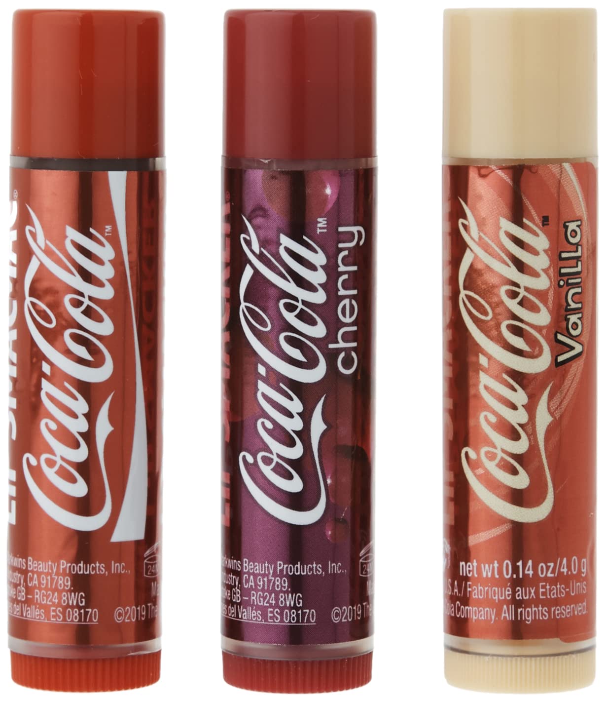 Lip Smacker Coca-Cola 3PC Lip Balm Tin Classic Coke, Cherry Coke, and Vanilla Coke