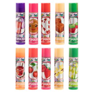 Lip Smacker Holiday Christmas Flavored Lip Balm 10-Piece Tin, Christmas Flavors