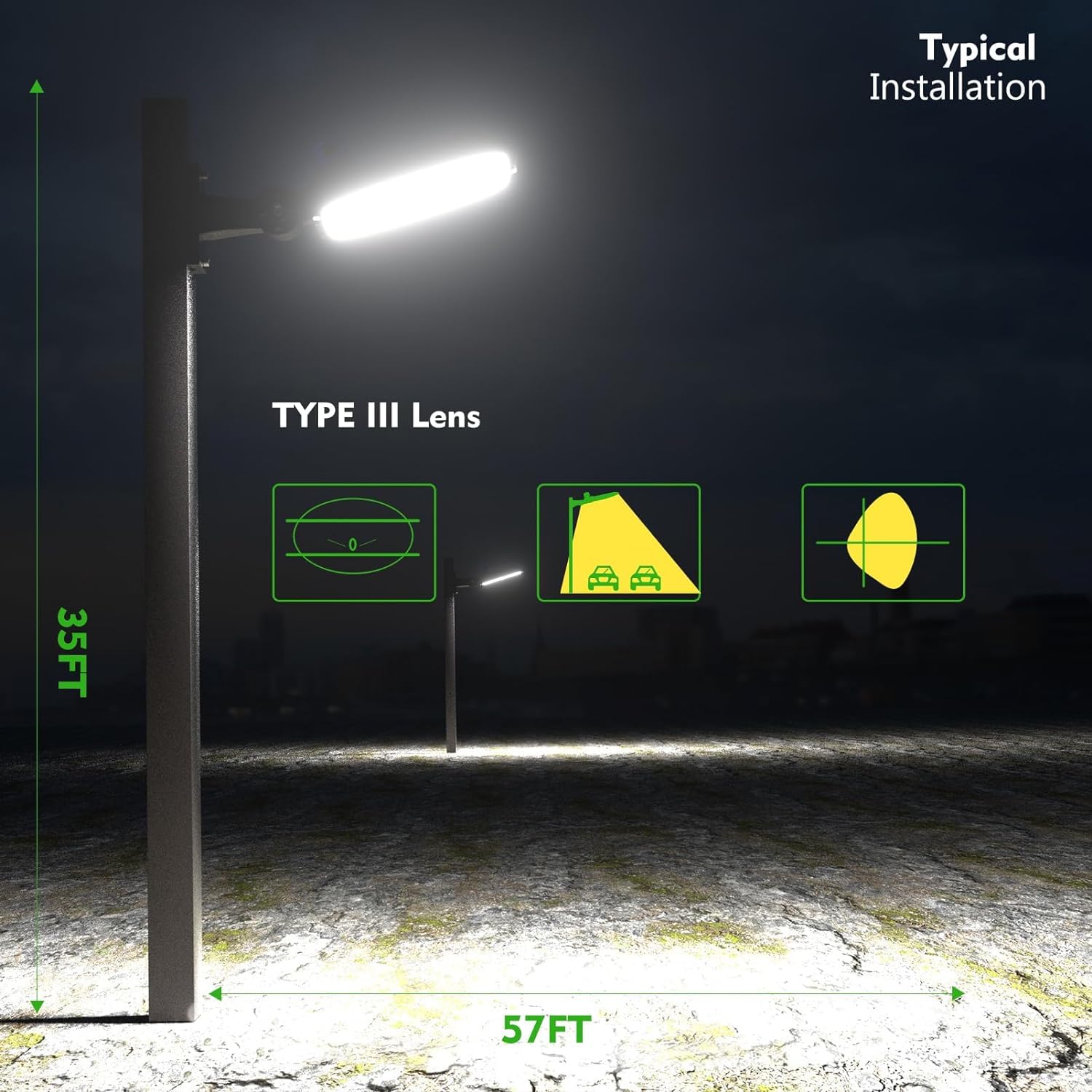 bulbeats 240W LED Parking Lot Light (36000LM Eqv 1000W HID/HPS) Arm Mount Led Parking Lot Lights Outdoor with Dusk to Dawn Photocell, IP65 Outdoor LED Pole Light-4Pack 5𝗬𝗿𝘀 𝗪𝗮𝗿𝗿𝗮𝗻𝘁𝘆