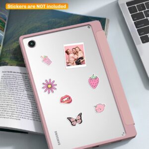 MoKo Case Fits Samsung Galaxy Tab A8 10.5 Inch 2022 (SM-X200/SM-X205/SM-X207), Tablet Case Transparent Back Cover with Auto-Wake Fit Samsung Galaxy Tab A8 2022, Pink