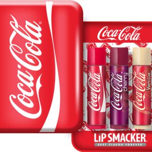 Lip Smacker Coca-Cola 3PC Lip Balm Tin Classic Coke, Cherry Coke, and Vanilla Coke