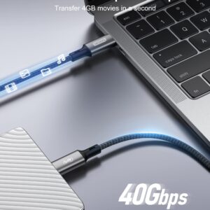 [USB-IF Certified] USB4 Compatible with Thunderbolt 4 Cable 3.3ft, SAILLIN Nylon Braided USB C Cable with 40Gbps, 100W PD, 8K/5K/4K Display for Thunderbolt 3 Cable/MacBook Pro/Apple Studio Display