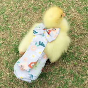 WCDJOMOP Duck Diapers, Chicken Diapers, Handmade Diapers for Poultry, Chicken, Duck and Goose Waterproof, Adjustable, Washable Reusable Diapers for Poultry, Duck Supplies (S(0.1kg-0.2kg),Floral)