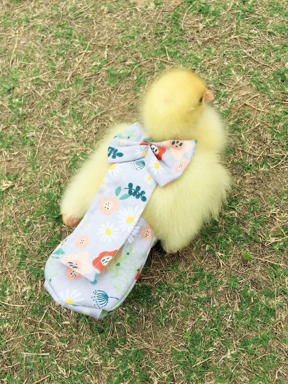 WCDJOMOP Duck Diapers, Chicken Diapers, Handmade Diapers for Poultry, Chicken, Duck and Goose Waterproof, Adjustable, Washable Reusable Diapers for Poultry, Duck Supplies (S(0.1kg-0.2kg),Floral)