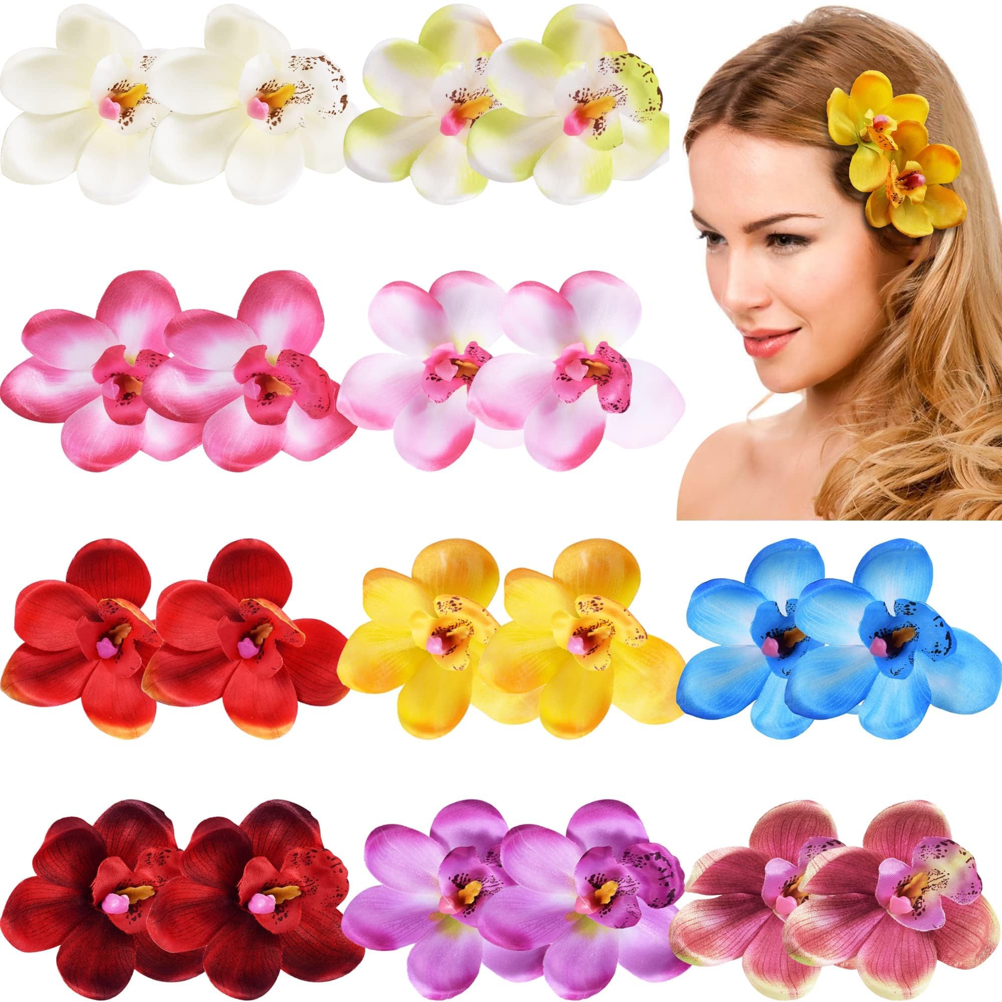 20PCS Flower Hair Clips 3inch Butterfly Orchid Floral Bows Alligator Clips for Women Girls Bridal Wedding Accessory Beach Party Wedding Event Décor…