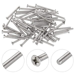 HanTof 50Pcs Extra Long Outlet Screws, Electrical Wall Plate Switch and Receptacles Mounting Screws, 6#-32 x 1-1/2 Inches Outlet Extender Screws for Fix Wonky and Sunken Outlets, 18-8 Stainless Steel