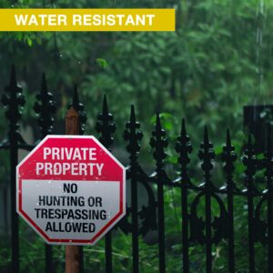 KOTTO Posted Signs No Trespassing No hunting signs, Posted Signs No Hunting or Trespassing Signs, Heavy Duty, Weather Resistant, 6 Pack 12" Rustproof Aluminum Posted Signs