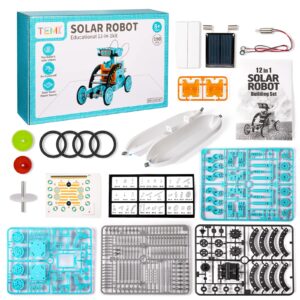 TEMI STEM 12-in-1 Solar Power Robots Creation Toy, Educational Experiment DIY Robotics Kit, Science Toy Solar Powered Building Robotic Set Age 8-12 for Boys Girls Kids