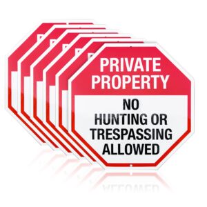 kotto posted signs no trespassing no hunting signs, posted signs no hunting or trespassing signs, heavy duty, weather resistant, 6 pack 12" rustproof aluminum posted signs