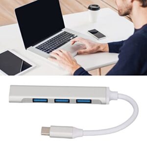 USB Hub, Light Weight USB C to USB 4 in 1 USB Docking Station for Tablet for Keyboard for Printer(Silver)