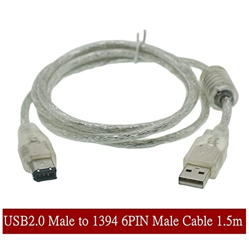 1pcs 1.5M Firewire IEEE 1394 6 Pin Male to USB 2.0 Male Adaptor Convertor Cable Cord