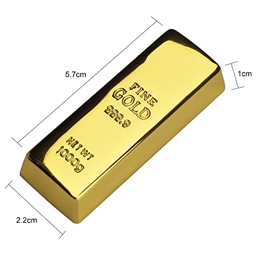 64GB USB Flash Drive Gold Bar-Shaped, BorlterClamp Novelty USB Drive Funny Thumb Drive Memory Stick for External Data Storage